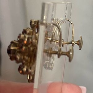 Coro | Jewelry | Signed Coro Red Pink Rhinestone Screwback Earrings ...